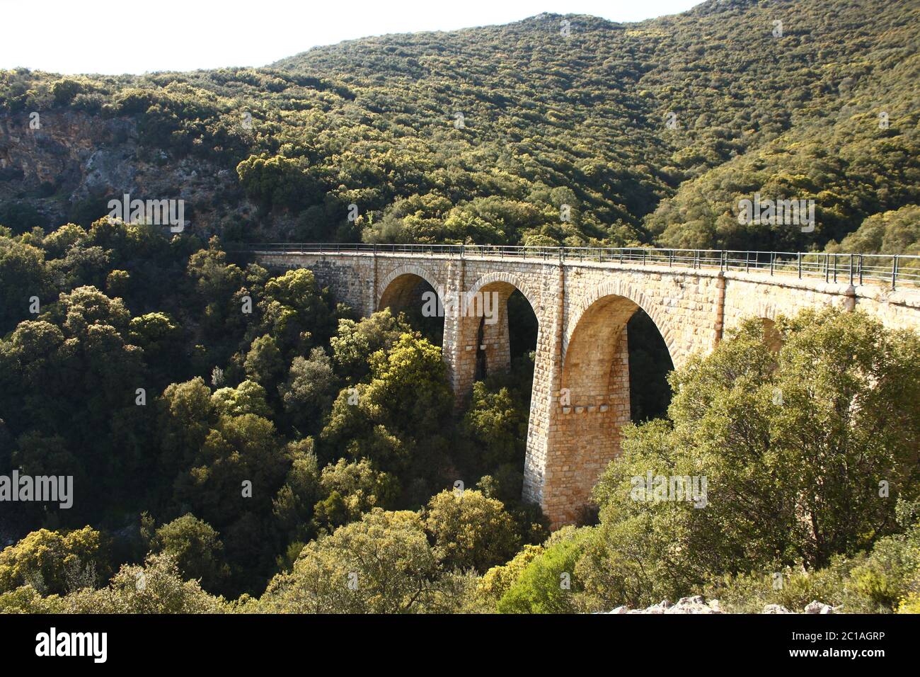 The five arch train bridge in Pelion Stock Photo - Alamy