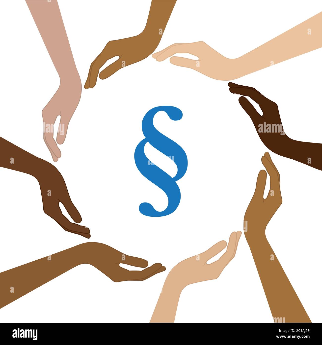 human rights concept with hands with different skin colors vector ...
