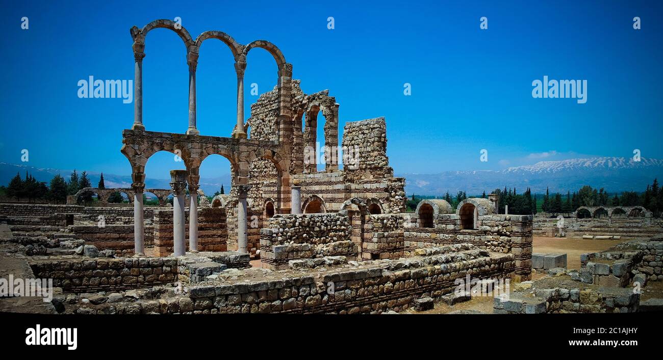 Lebanon anjar ruins column hi-res stock photography and images - Alamy
