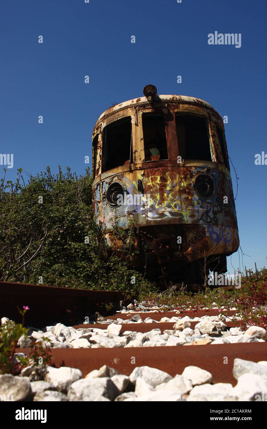 Old rusty abandoned locomotive train Stock Photo - Alamy