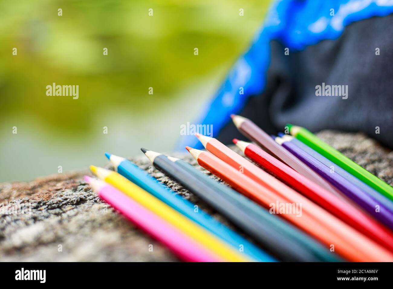 the crayon are on the ground Stock Photo - Alamy