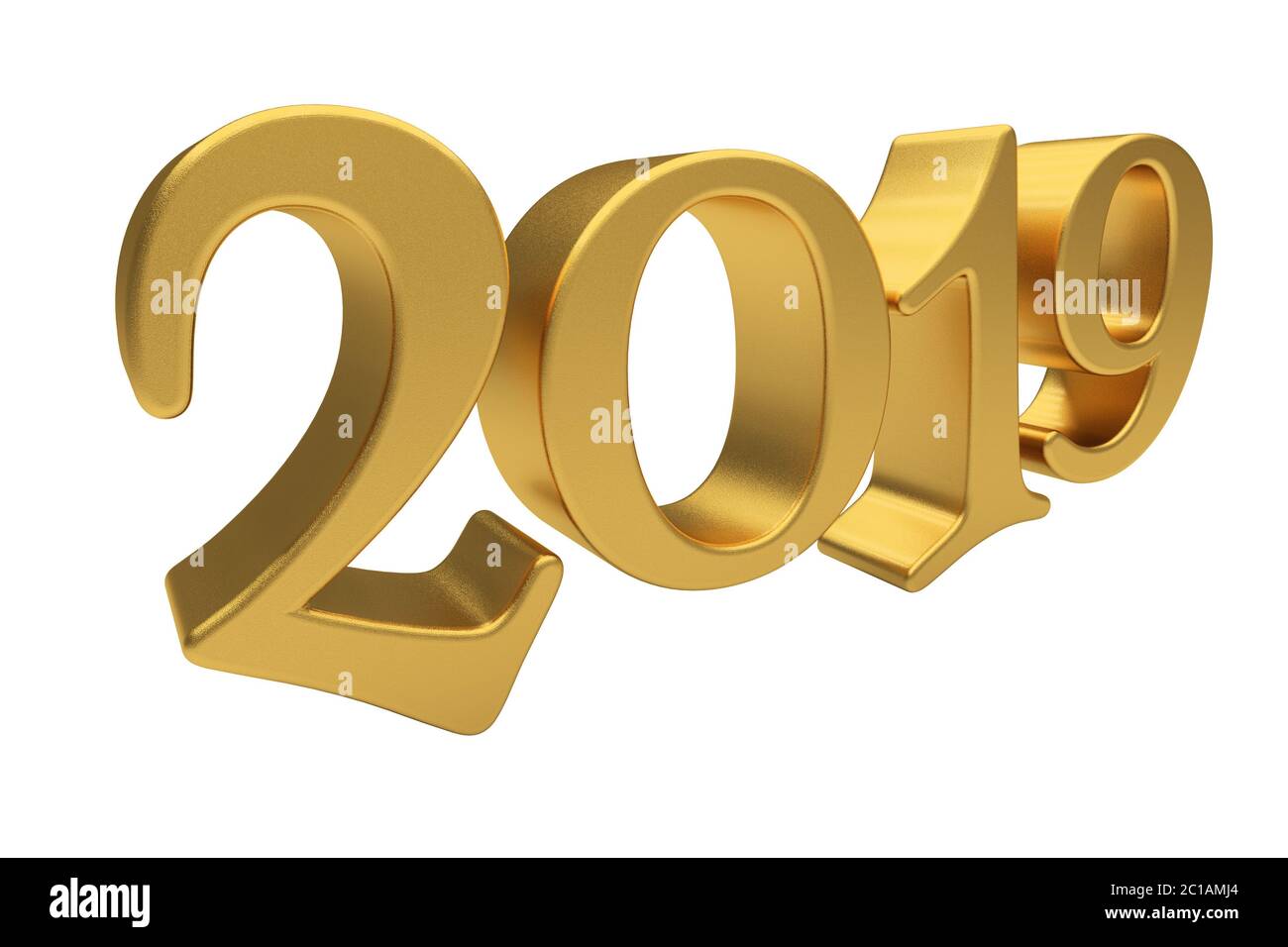 Greeting Card Design Template Gold 2019 Lettering Isolated Stock Photo ...