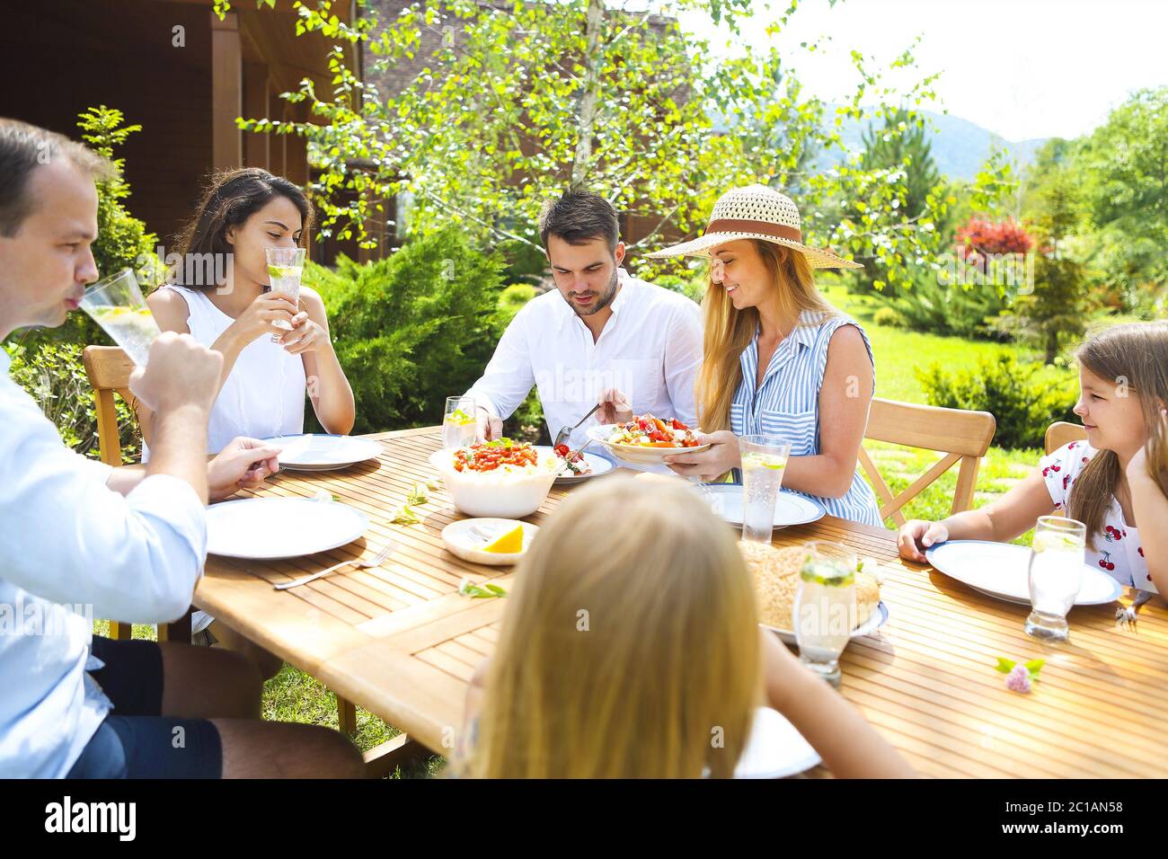 Italian family dinner table hi-res stock photography and images - Alamy