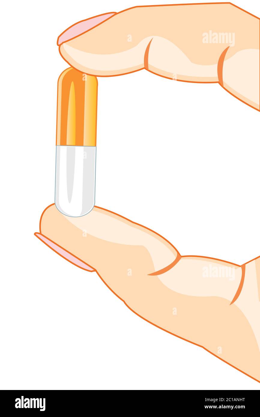 Tablet capsule in hand of the person Stock Vector Image & Art - Alamy