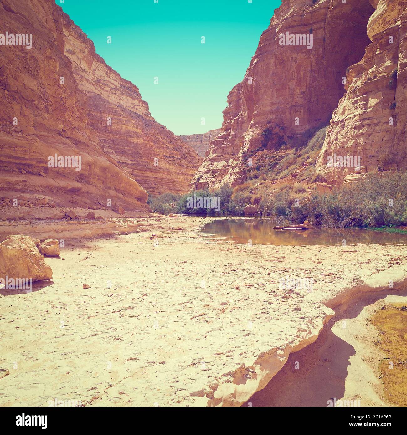 Canyon in Desert Stock Photo - Alamy