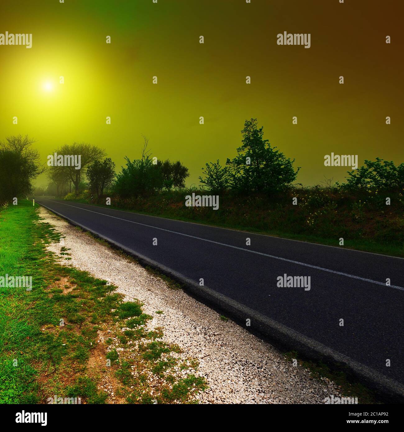 Road at Night Stock Photo - Alamy