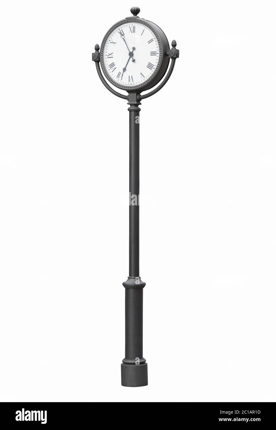 Street clock isolated Stock Photo - Alamy