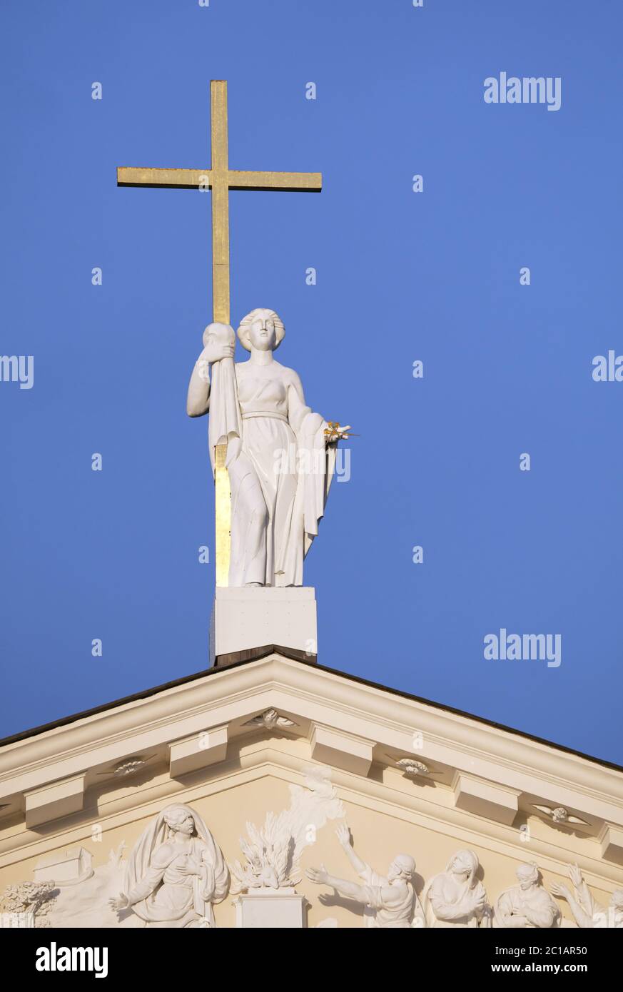 Statue of St. Helen on St. Stanislaus and St Ladislaus cathedral in ...