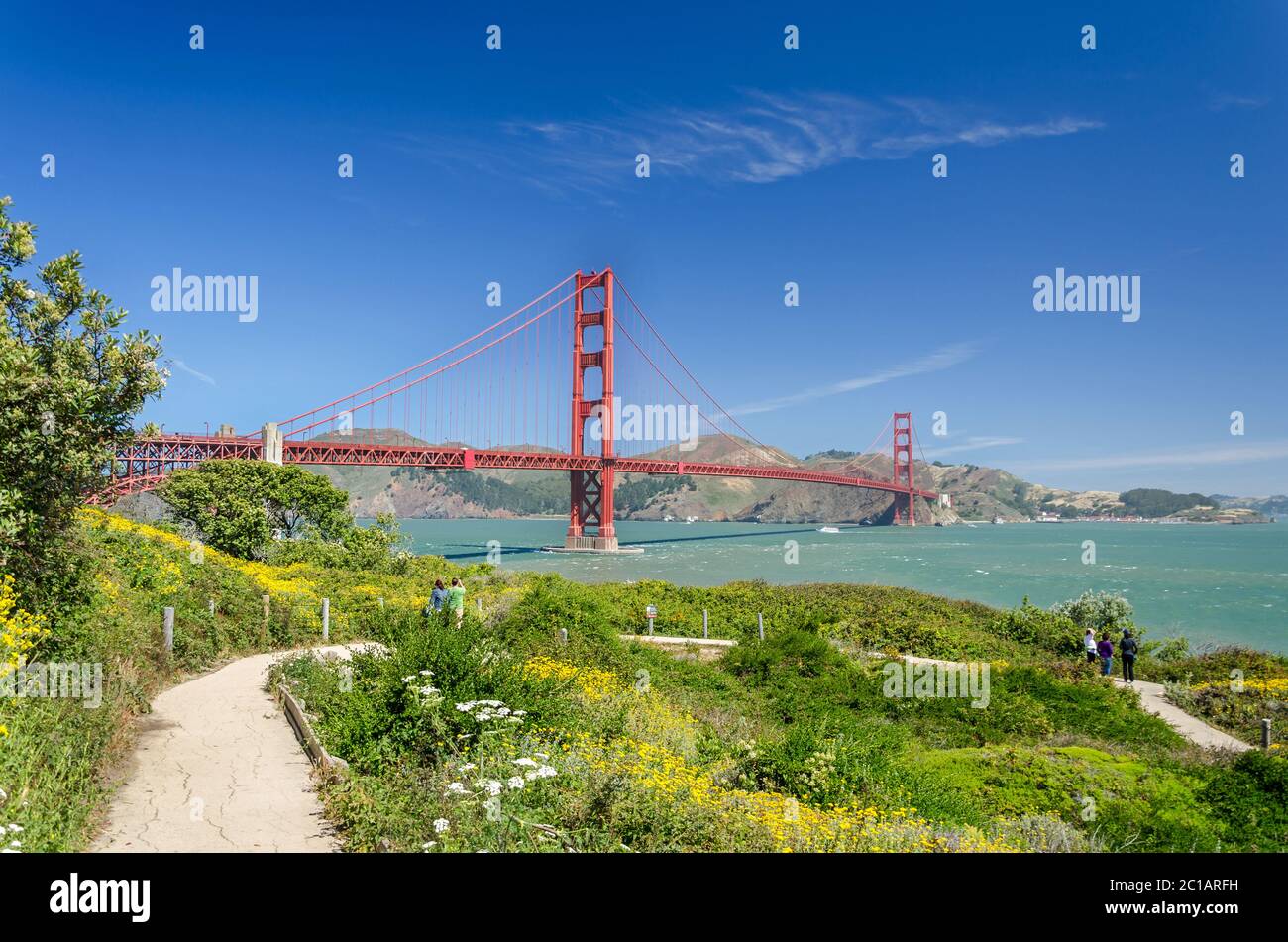 Golden Gate Bridge and park in San Francisco Stock Photo - Alamy