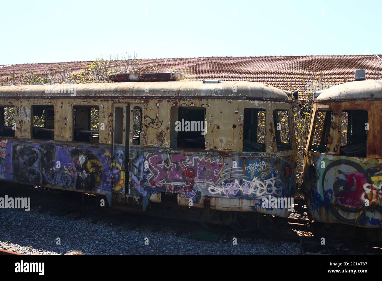 Old rusty abandoned locomotive train Stock Photo - Alamy