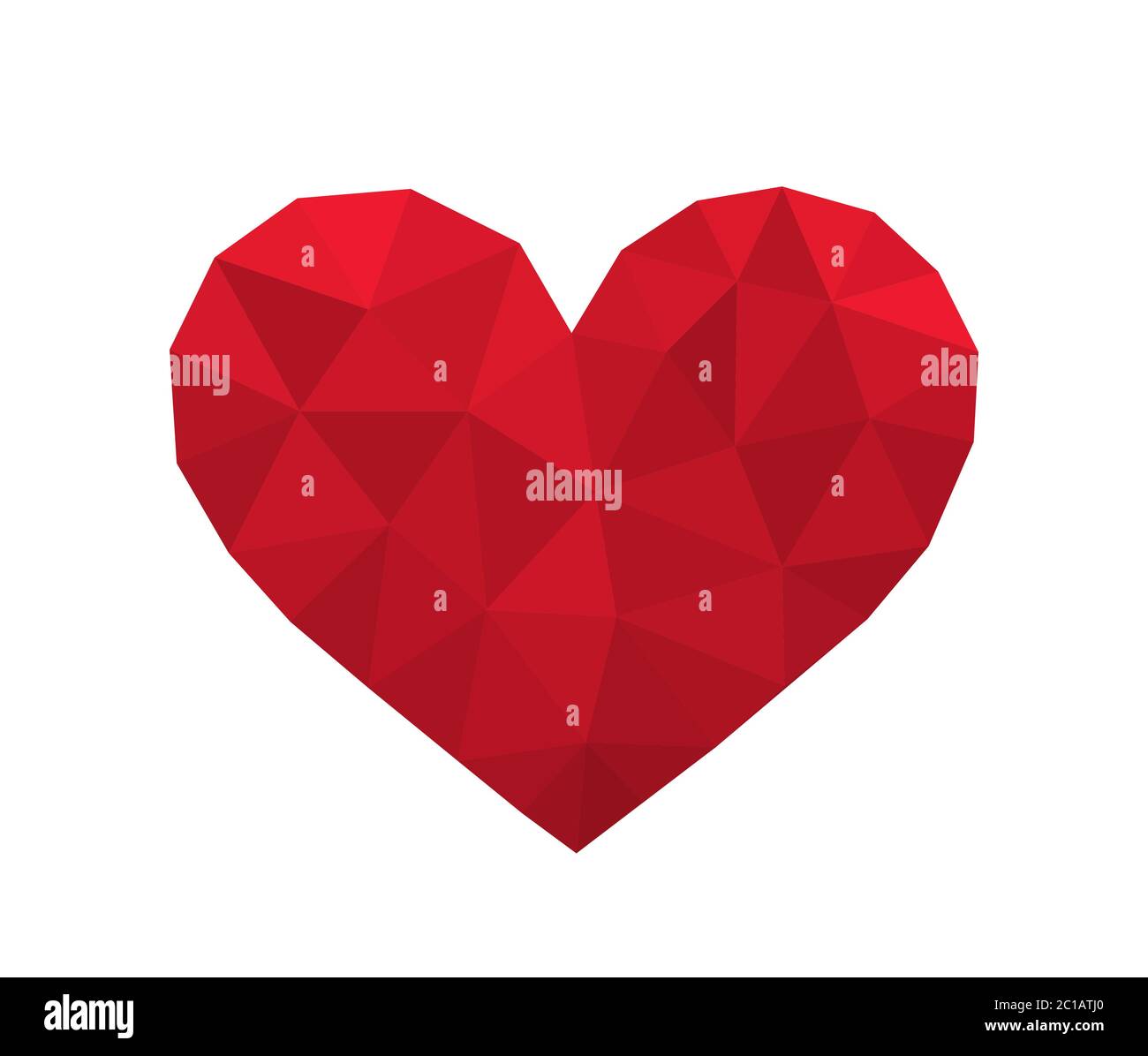 Red heart made of triangles shape. Low poly vector illustration Stock ...