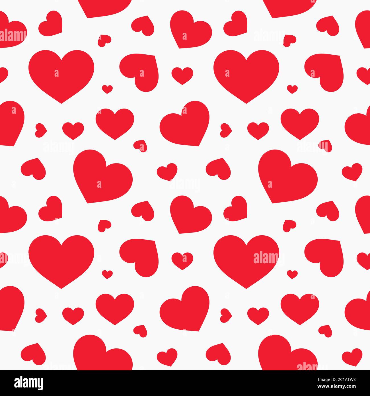 Cute red hearts seamless texture pattern. Vector illustration Stock ...