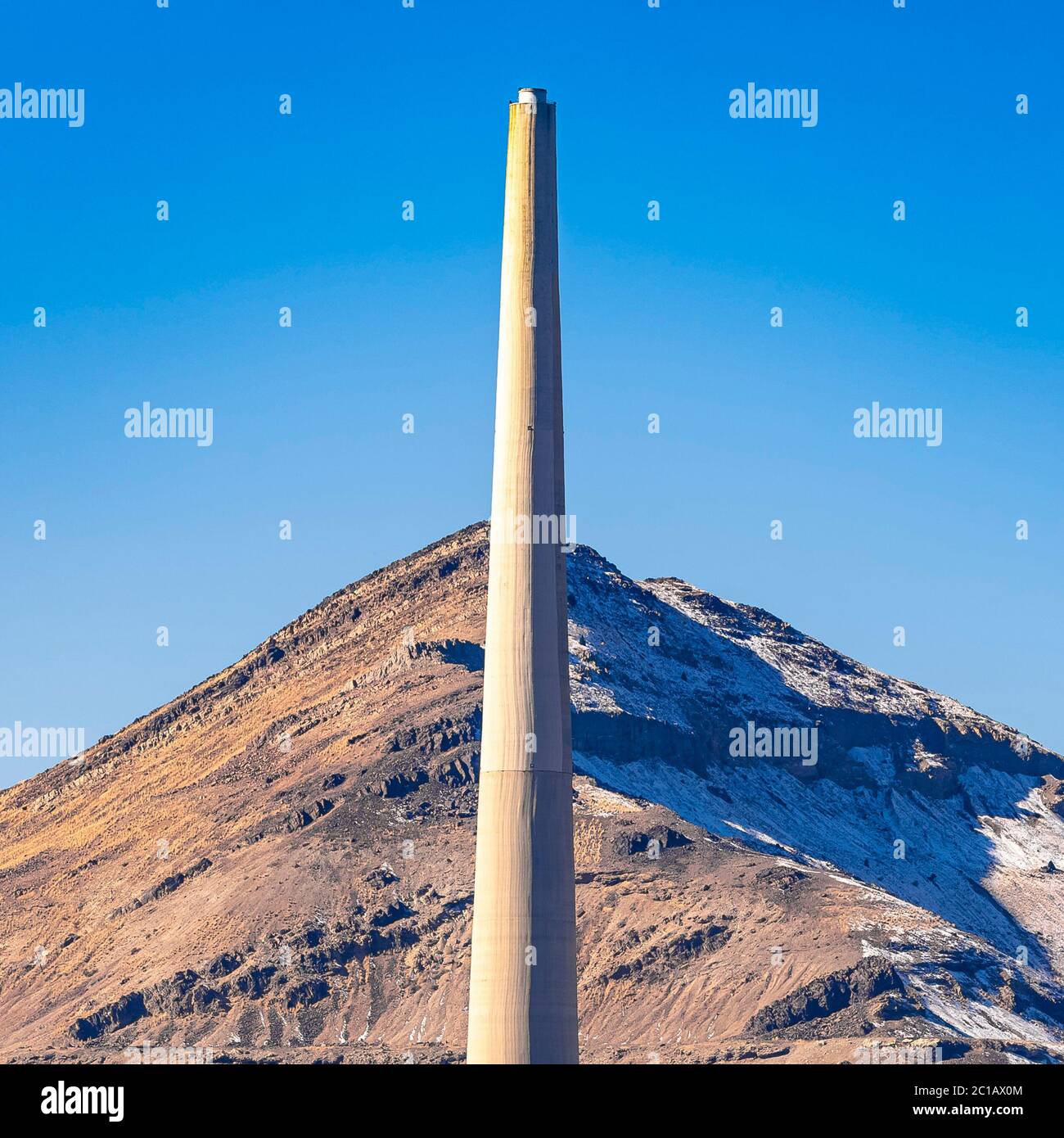 Square frame Garfield Smelter Stack day light blue sky Stock Photo - Alamy