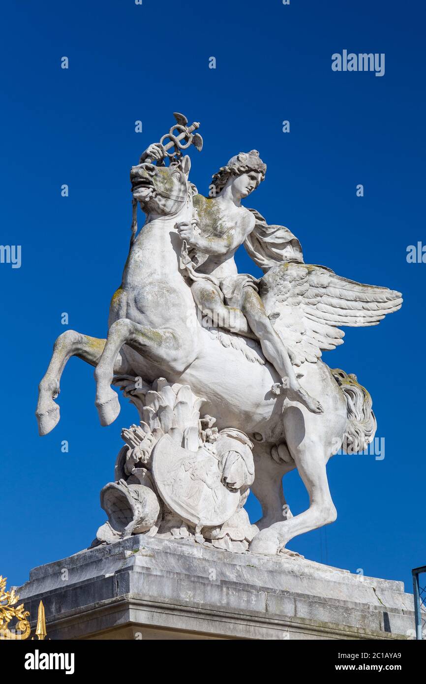 The statue of Mercury riding Pegasus in Paris Stock Photo - Alamy