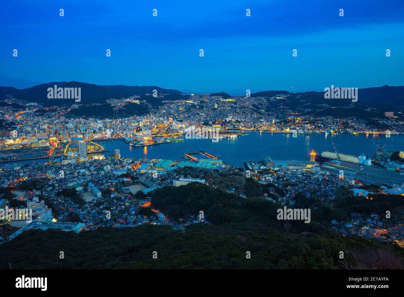 View from Inasa Mount in Nagasaki, Japan Stock Photo - Alamy