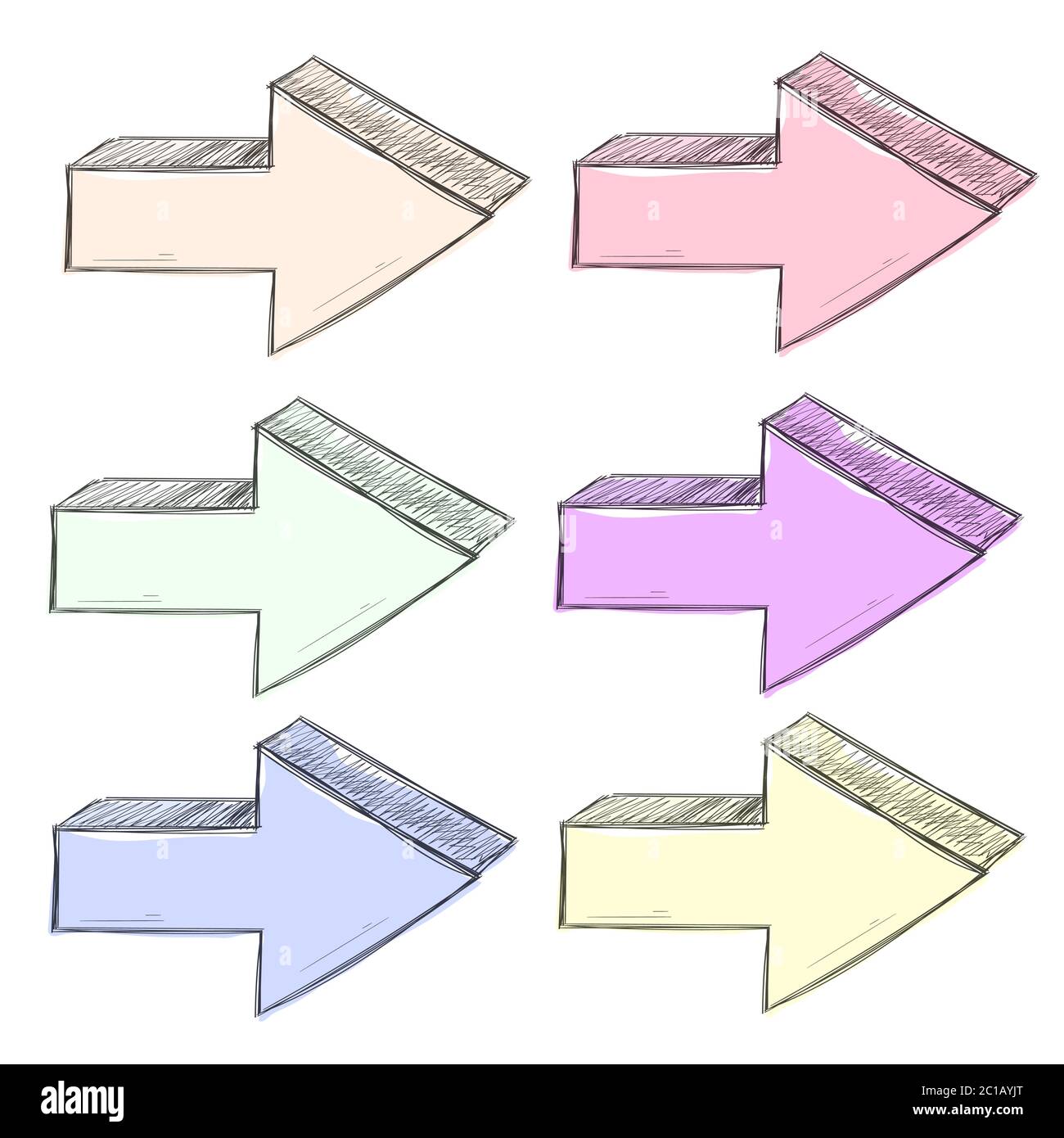 Hand drawn arrow. Colored simple doodles Stock Vector Image & Art - Alamy