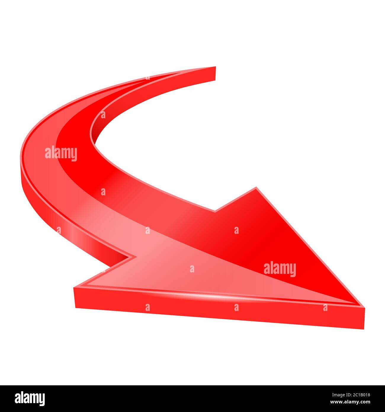 Red down arrow. Shiny 3d icon Stock Vector Image & Art - Alamy