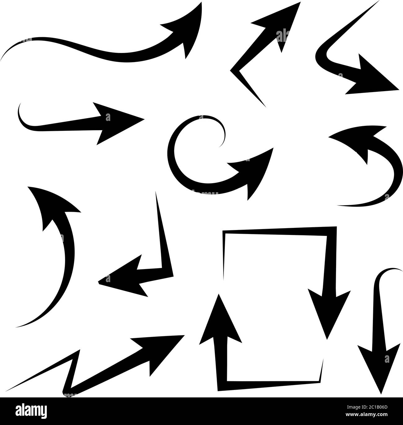 Arrows. Curved hand drawn signs Stock Vector Image & Art - Alamy