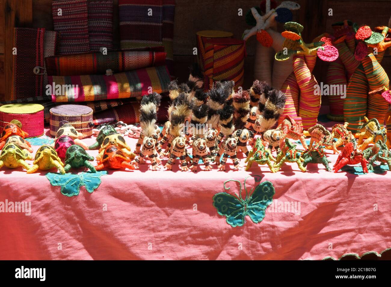 Wire animal souvenirs for sale, Ampangorinana Village, Nosy Komba ...