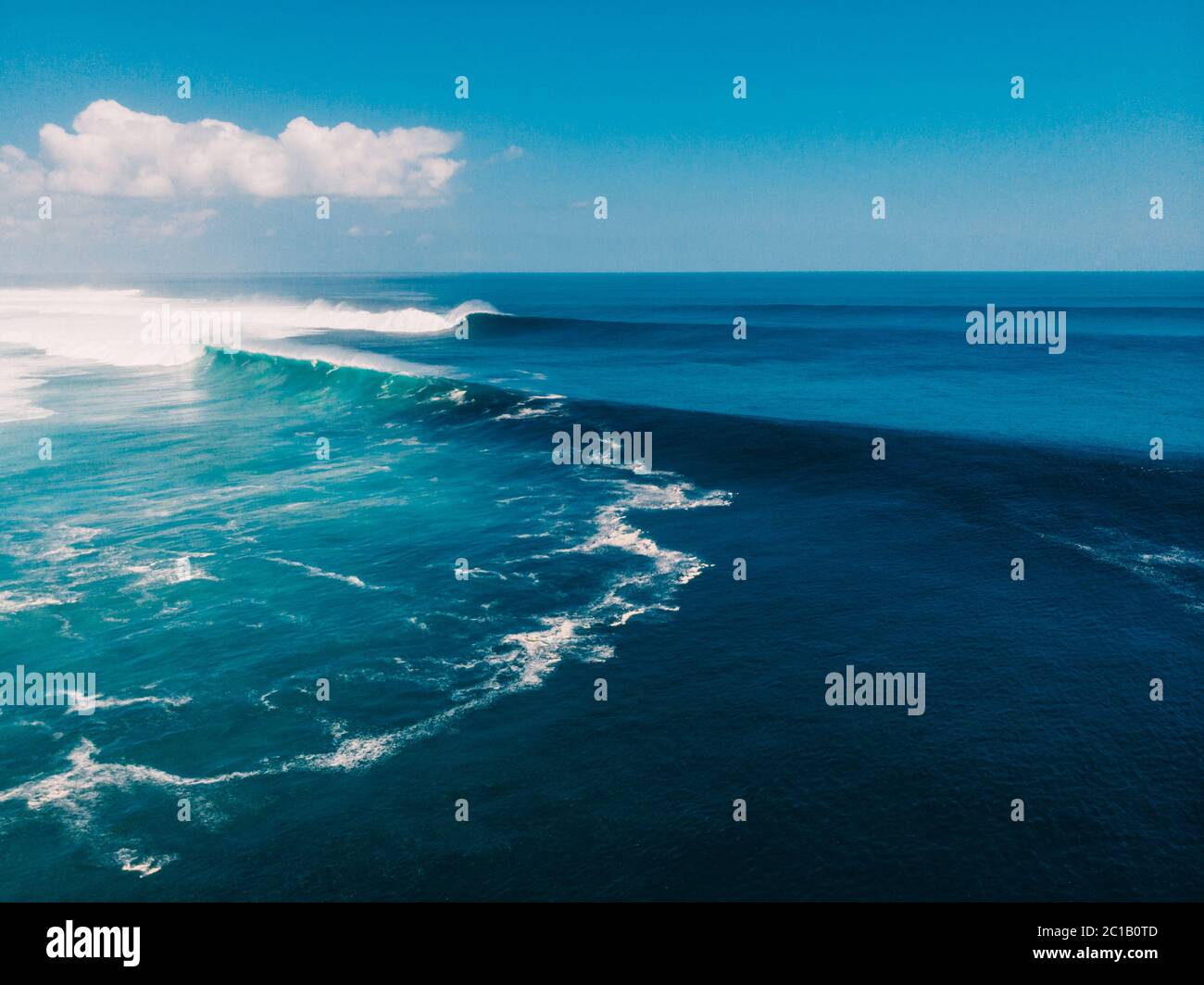 Aerial view of big blue wave. Big waves in ocean Stock Photo - Alamy