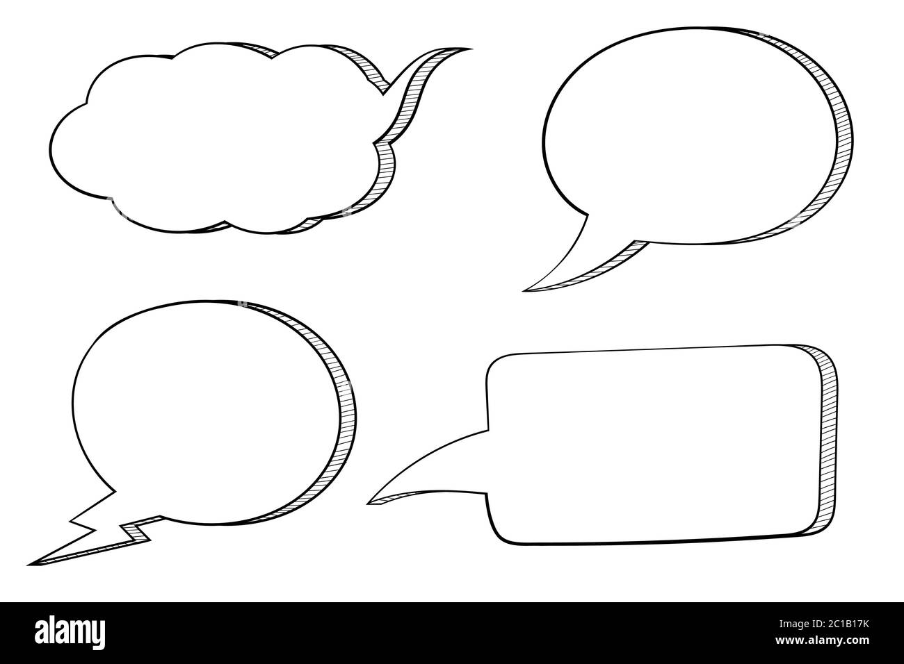 Speech bubbles. Outline icons Stock Vector Image & Art - Alamy