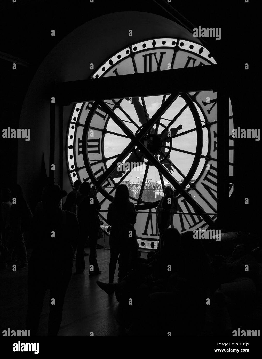 Paris museum clock Black and White Stock Photos & Images - Alamy