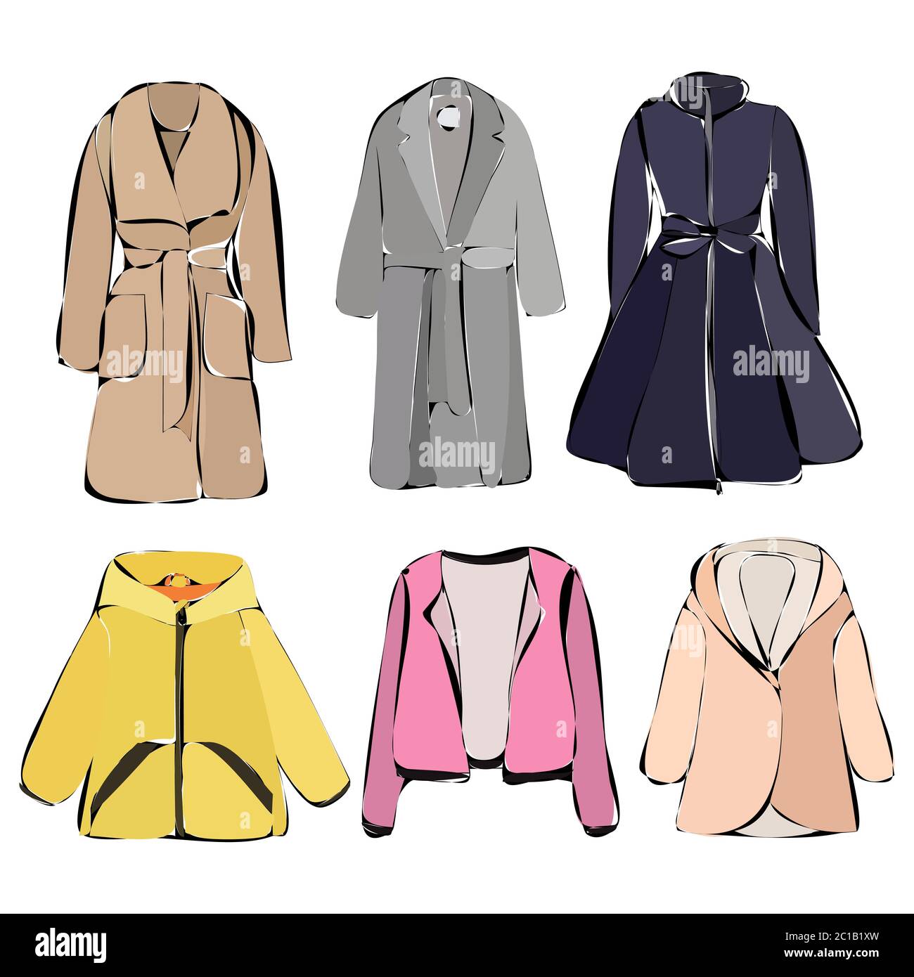 white background, women clothes, coat set Stock Vector Image & Art - Alamy