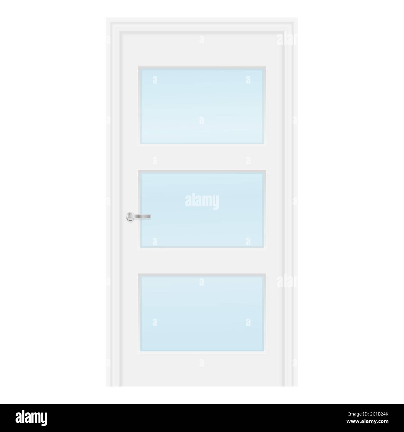 White interior door with glass element Stock Vector Image & Art - Alamy