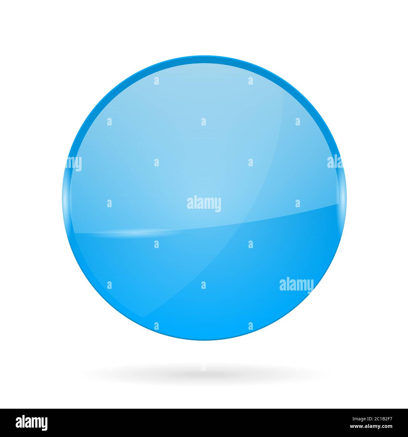 Blue shiny 3d button. Web round icon Stock Vector Image & Art - Alamy