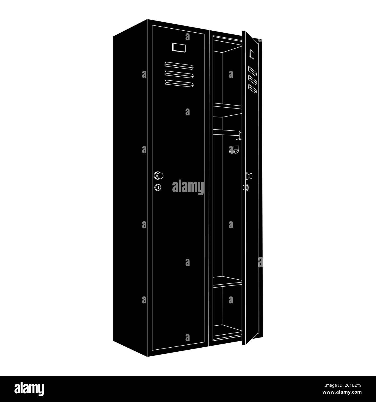 Open gym locker Black and White Stock Photos & Images - Alamy