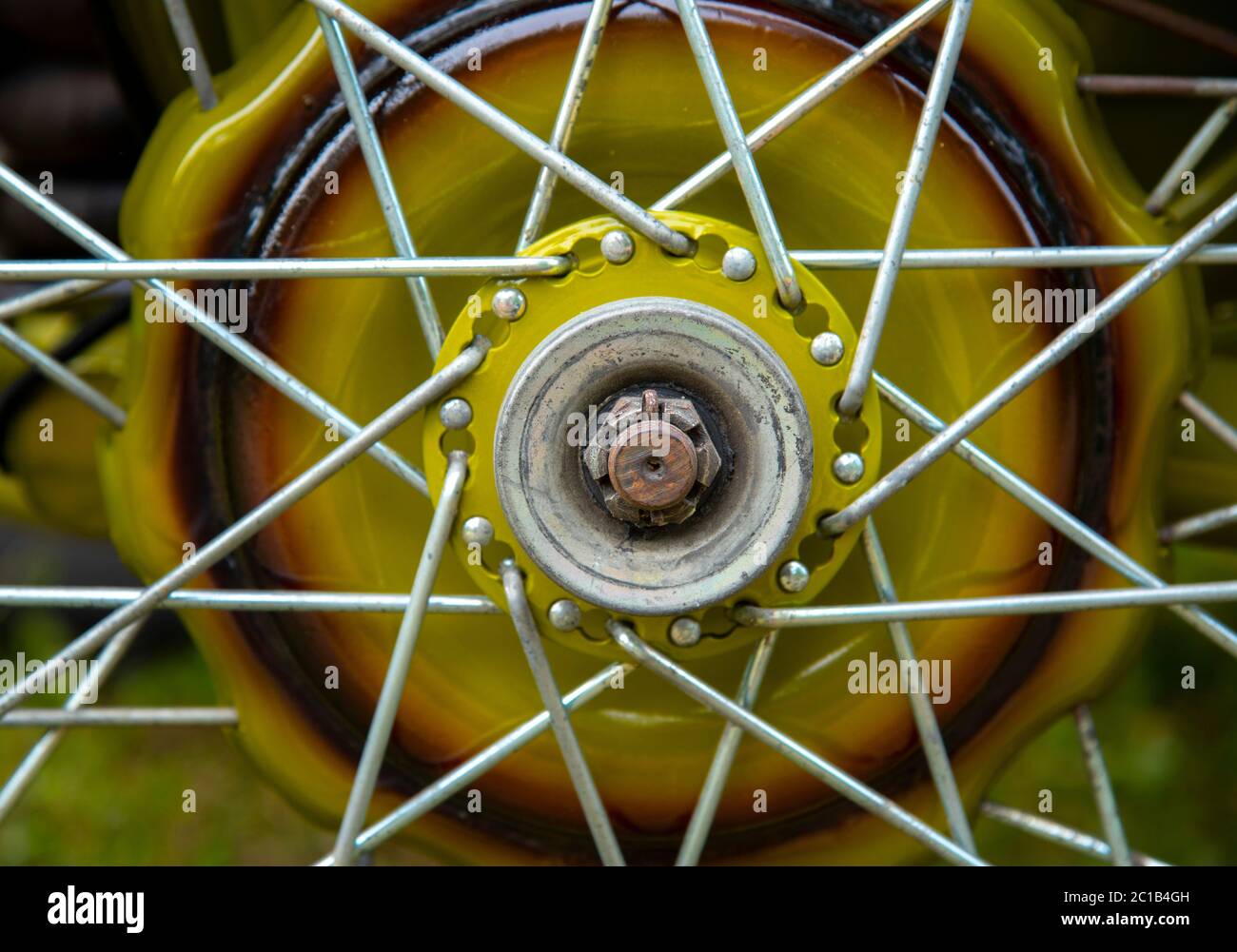 Green painted metal wheel spokes hi-res stock photography and images ...