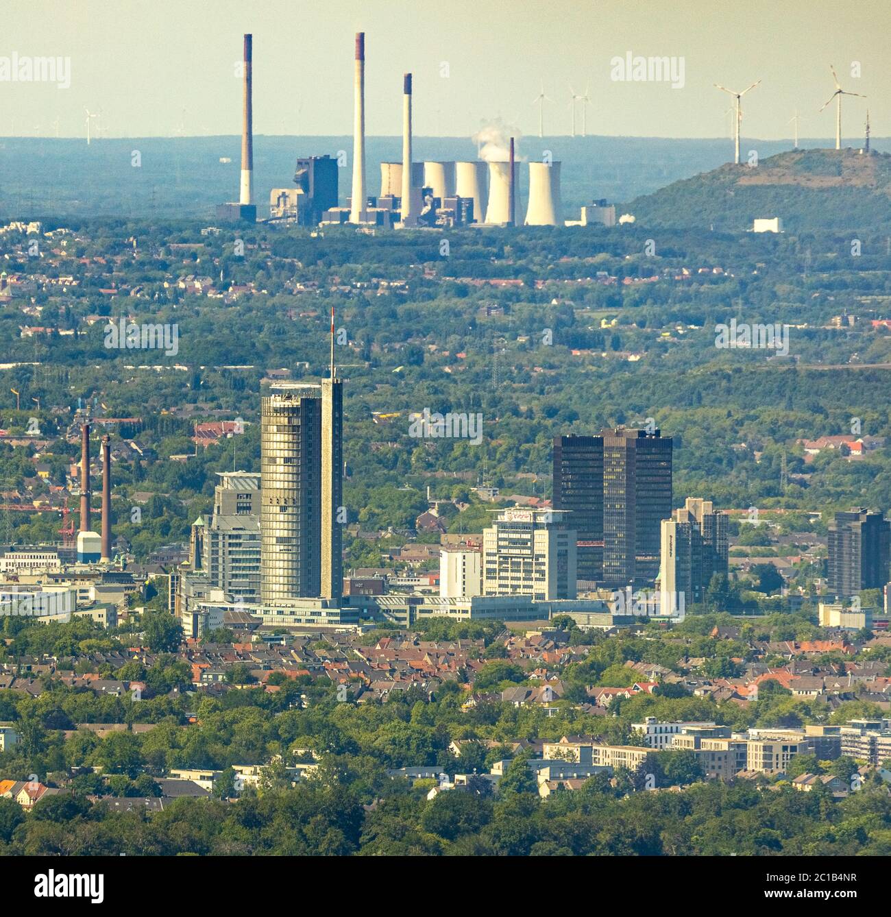 City hall and essen skyline with rwe tower hi-res stock photography and ...