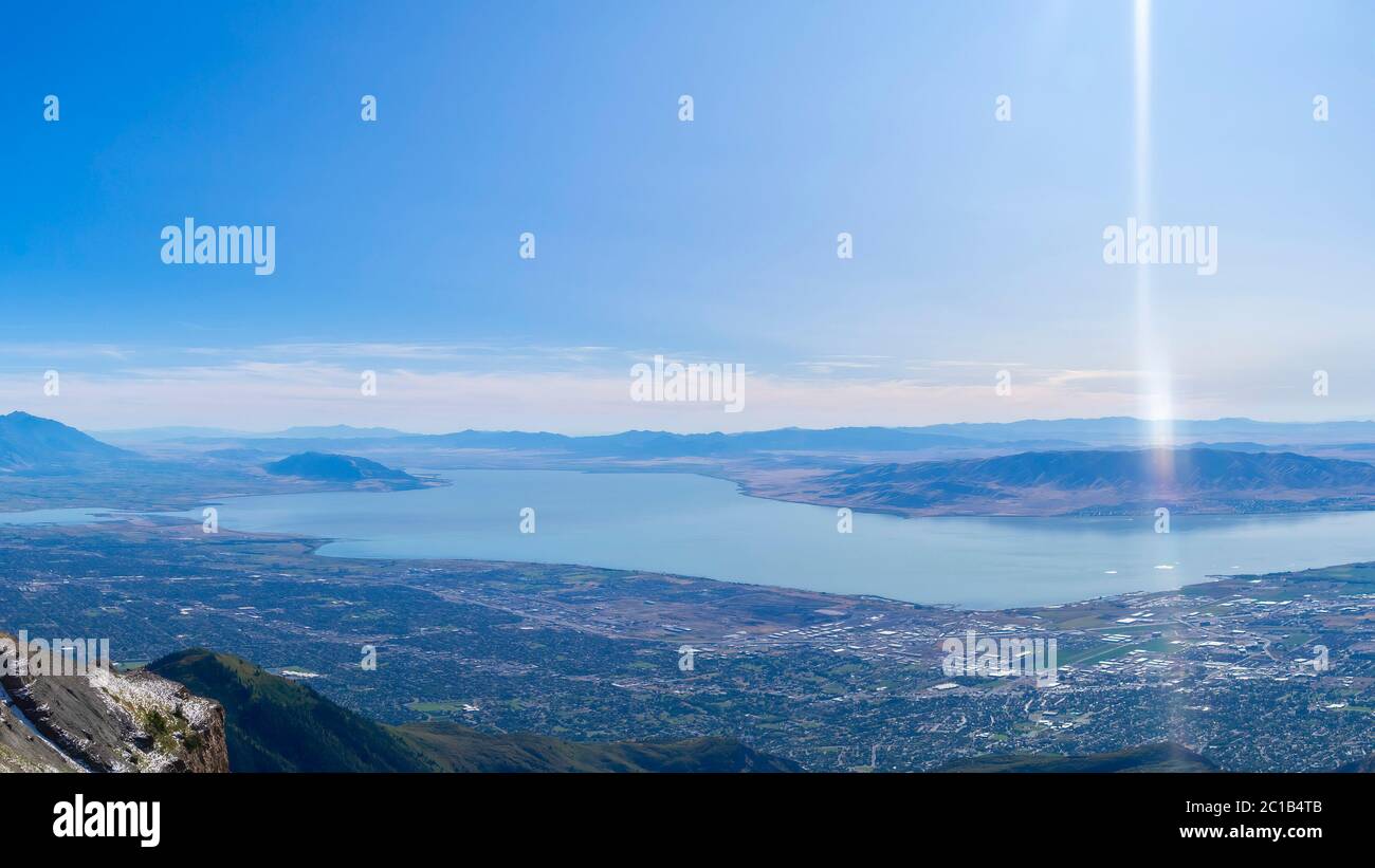 Panorama View from the summit of Mount Timpanogos, Utah Stock Photo - Alamy