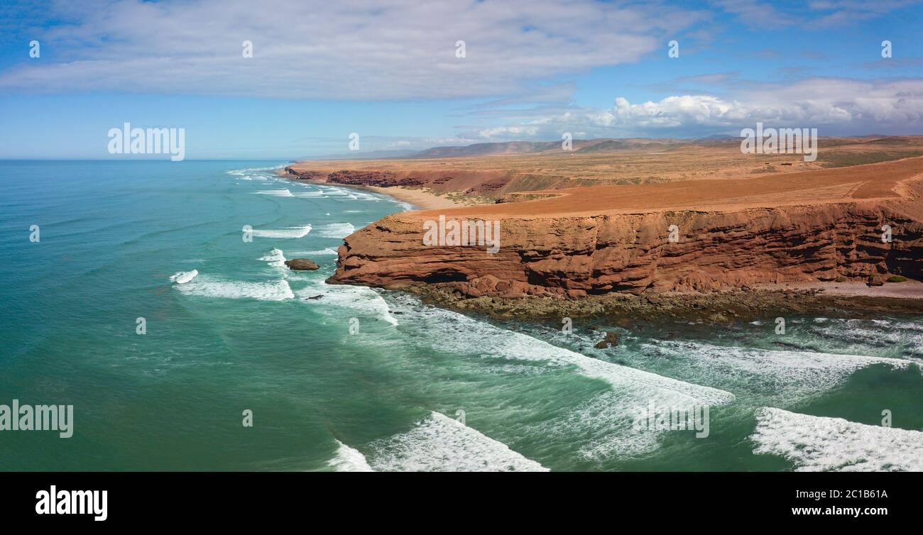 Aerial view on ocean and rocks in Morocco Stock Photo - Alamy