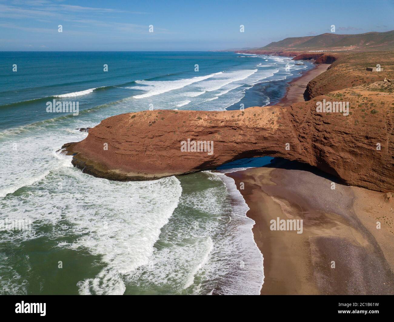 Legzira beach with arched rocks in Morocco Stock Photo - Alamy