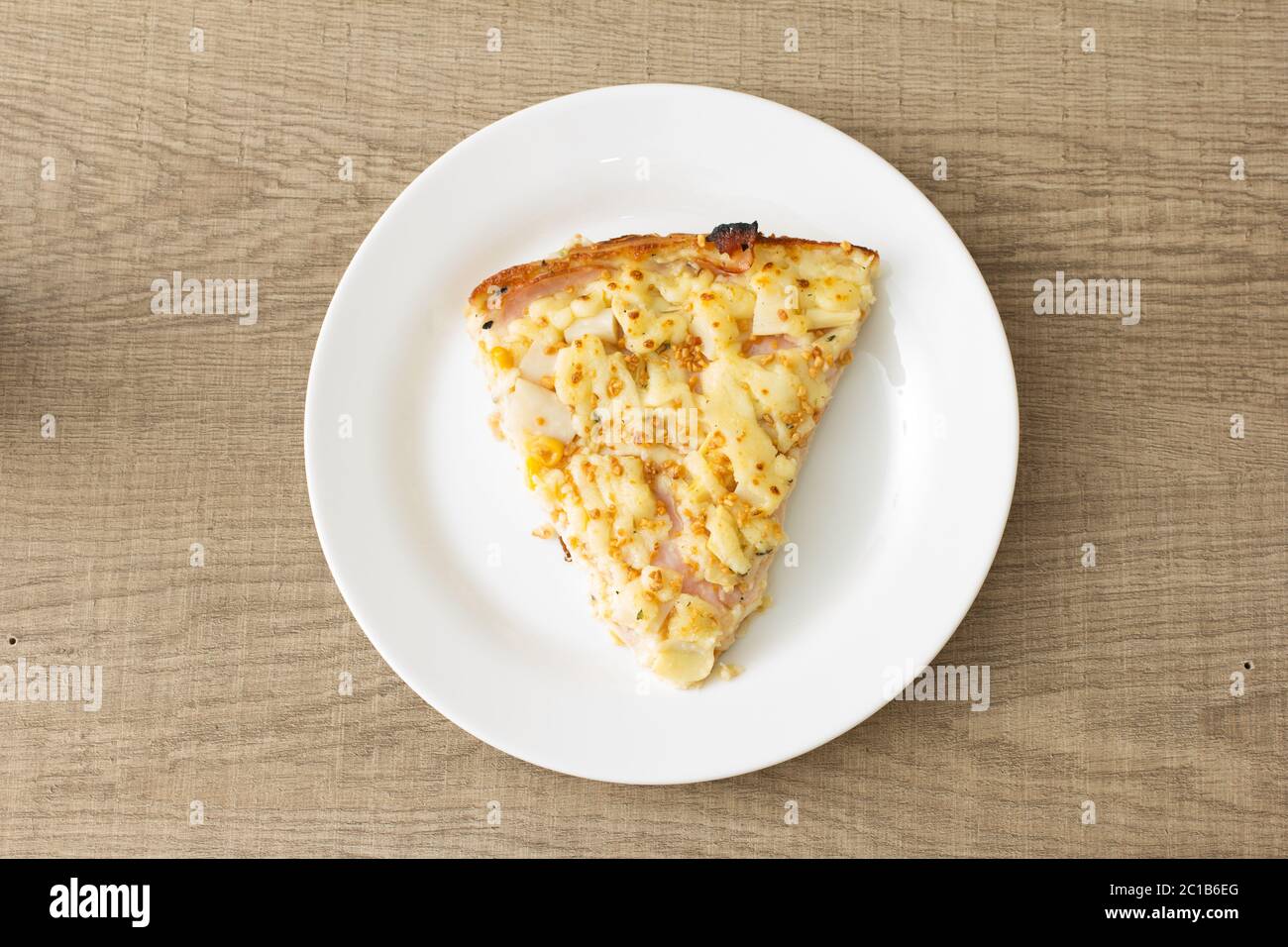 Food plate of pizza. Dish showing italian typical recipe. On rustic ...