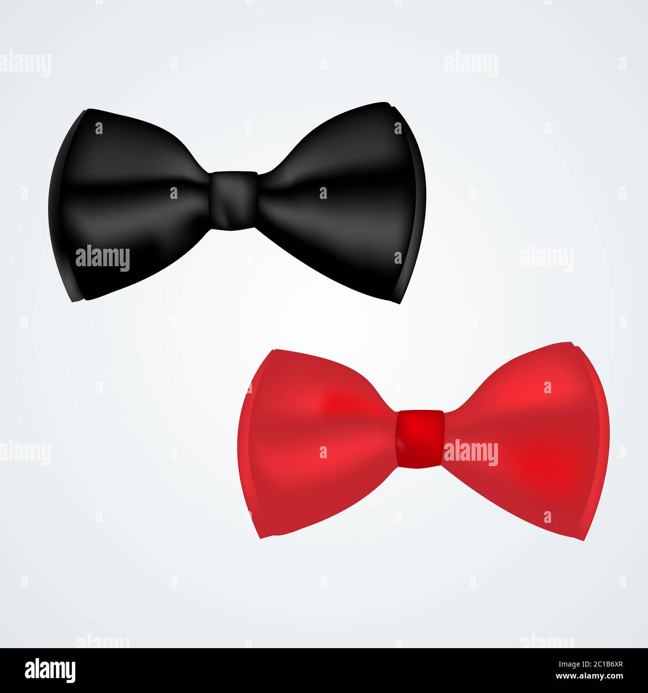 illustration of bow ties, black and red, isolated on white / background, vector illustration ...
