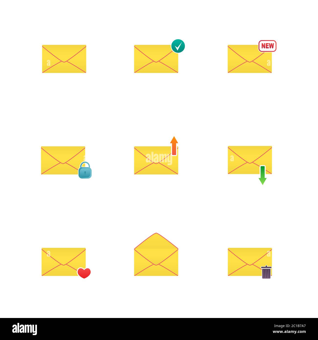 Set of icons for messages. Vector illustration Stock Vector Image & Art ...