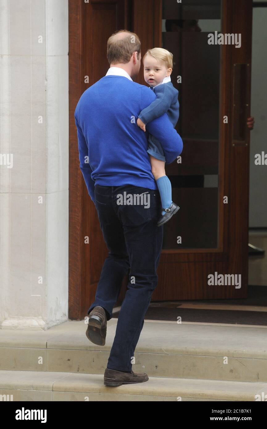 Prince William, Duke of Cambridge arrives at the Lindo Wing of St. Mary ...