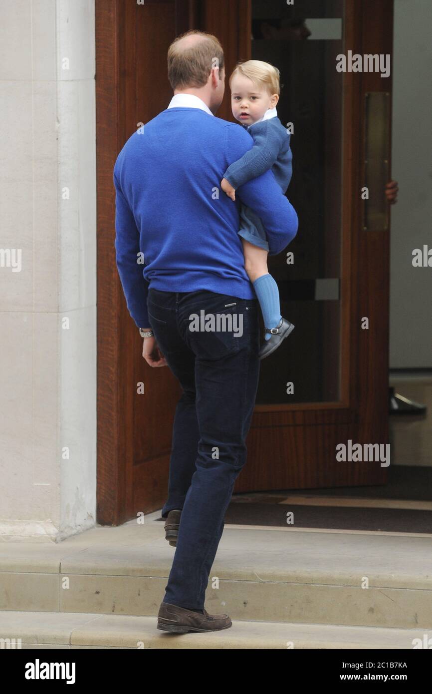 Prince William, Duke of Cambridge arrives at the Lindo Wing of St. Mary ...