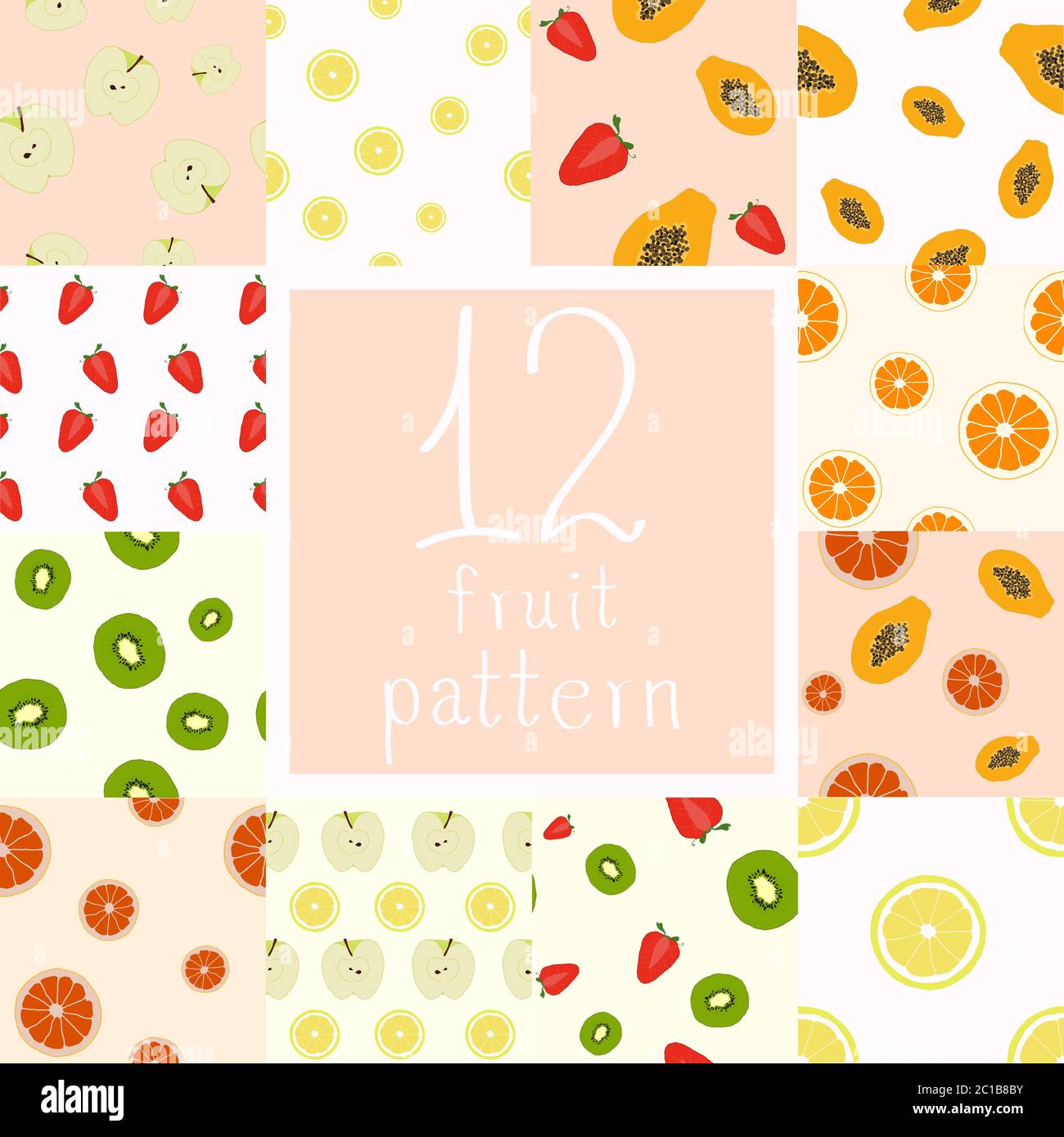 Cute fruits vector patterns Stock Vector Image & Art - Alamy