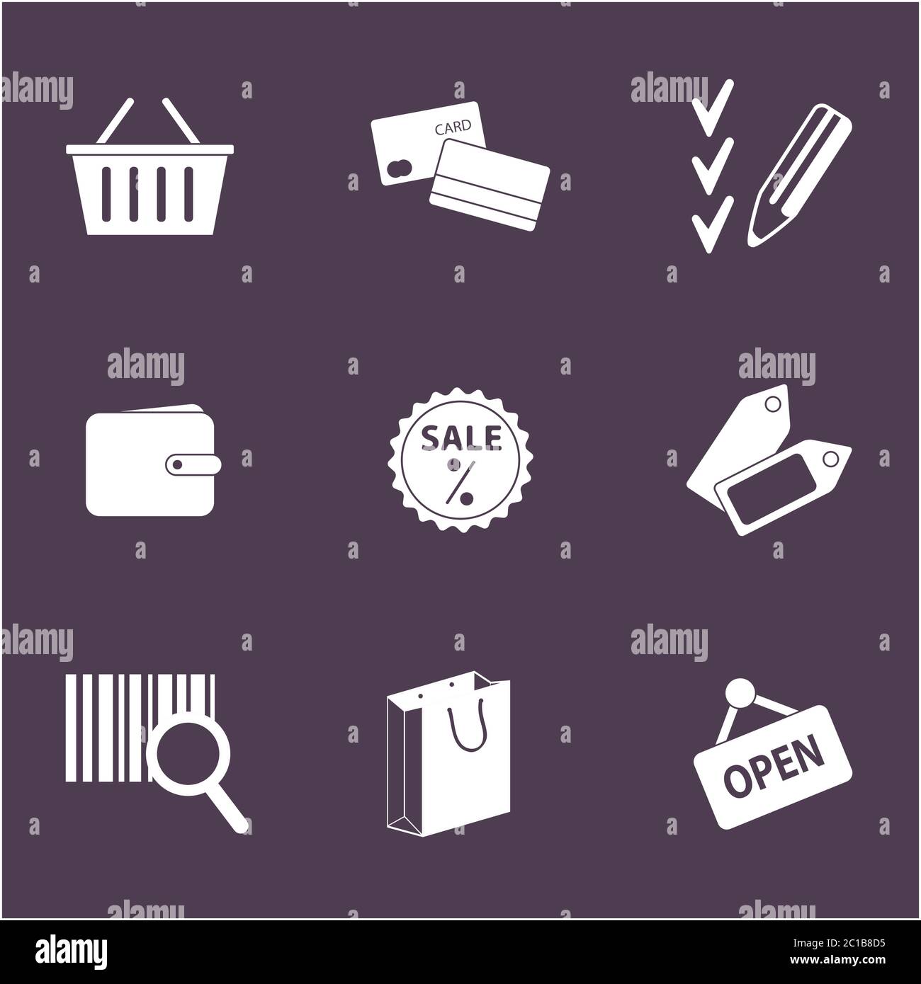 Shopping minimalistic simple icons Stock Vector Image & Art - Alamy