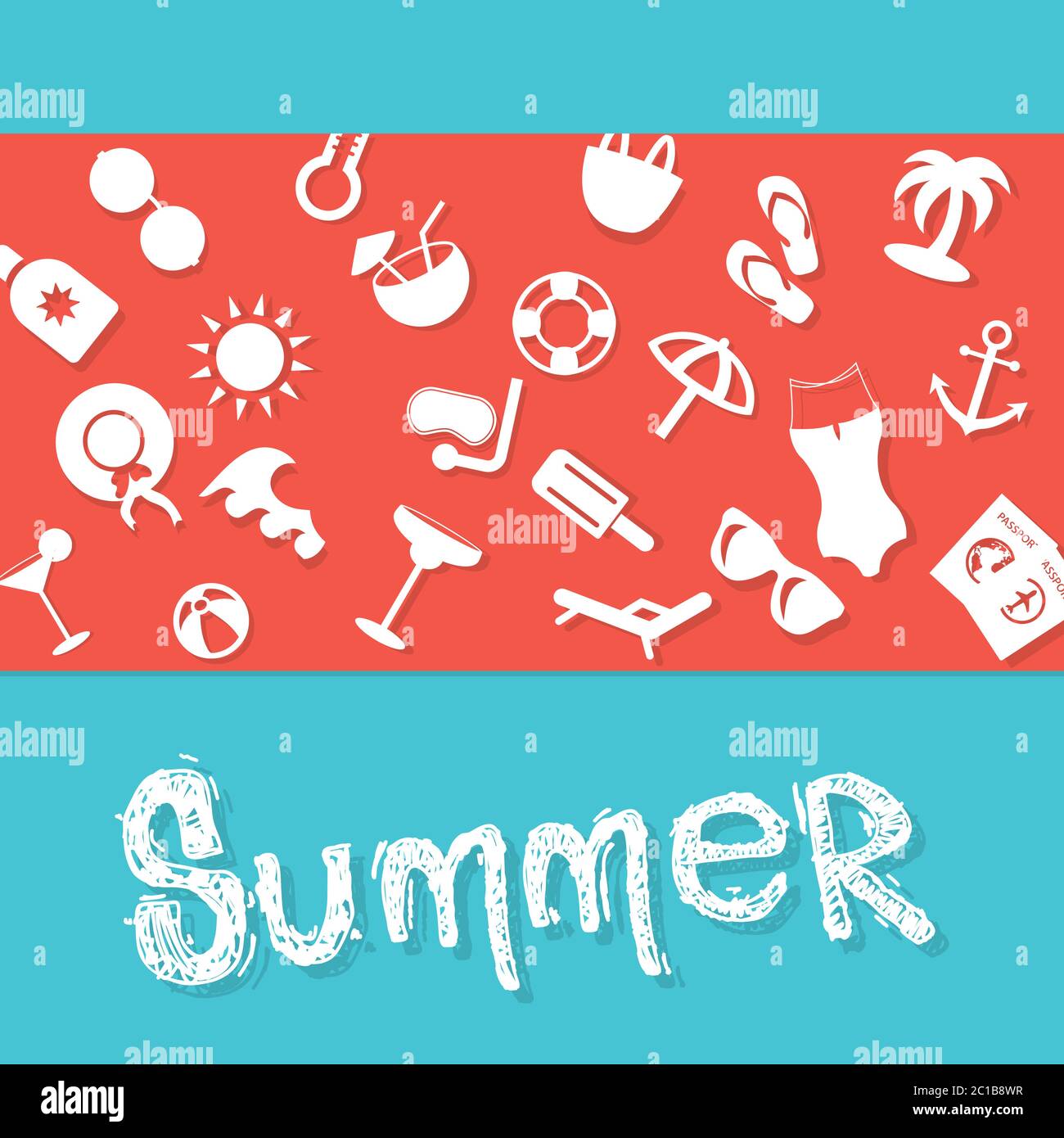 Pattern with summer symbols Stock Vector Image & Art - Alamy