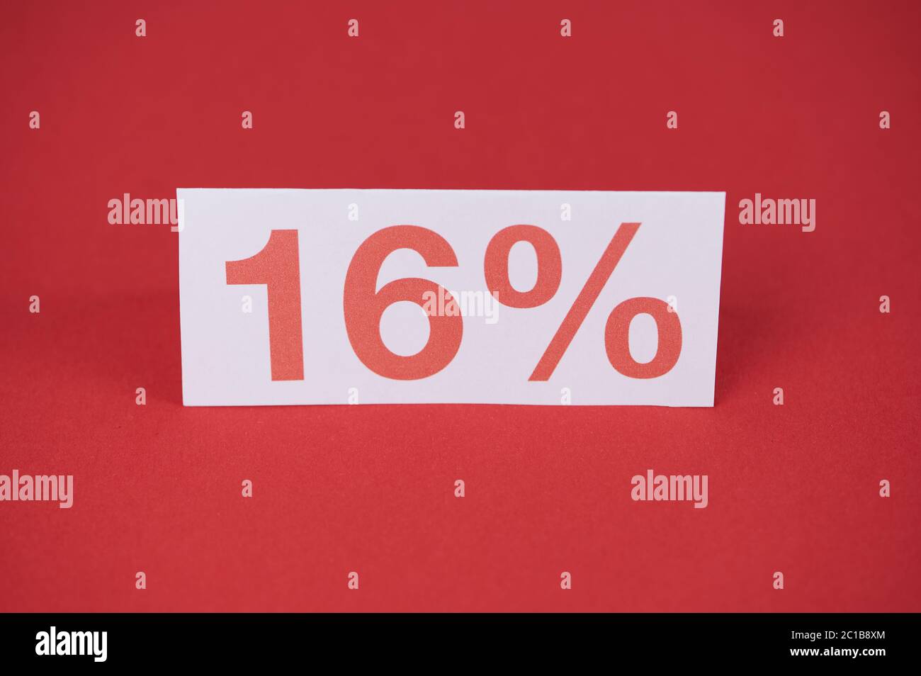 sign with 16 % in red on a red background, the new VAT in Germany Stock ...