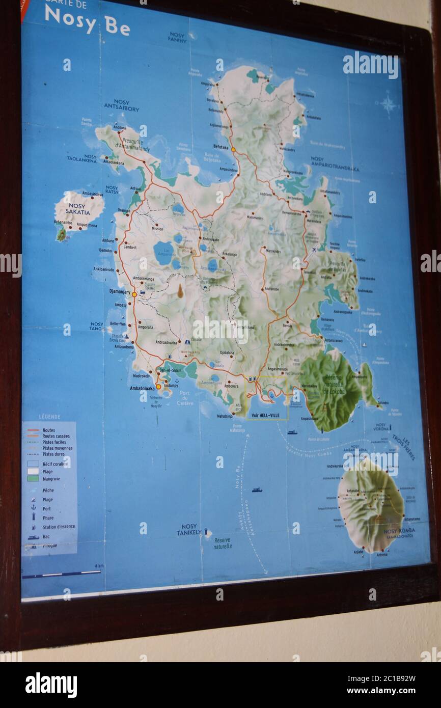 Map of Nosy Be, Nosy Sakatia and Nosy Komba Islands at 293 On Komba ...