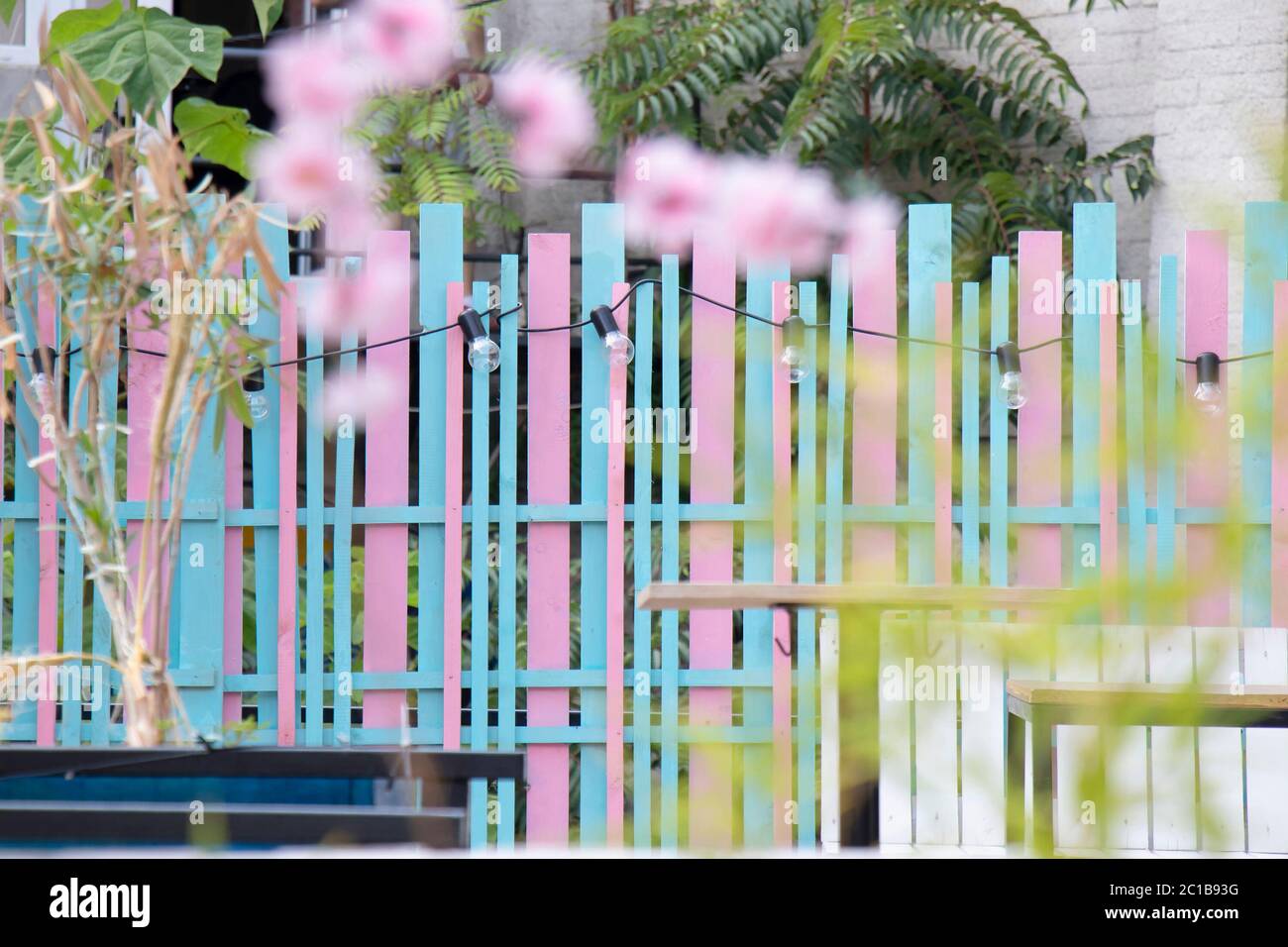 Light blue fence hi-res stock photography and images - Alamy