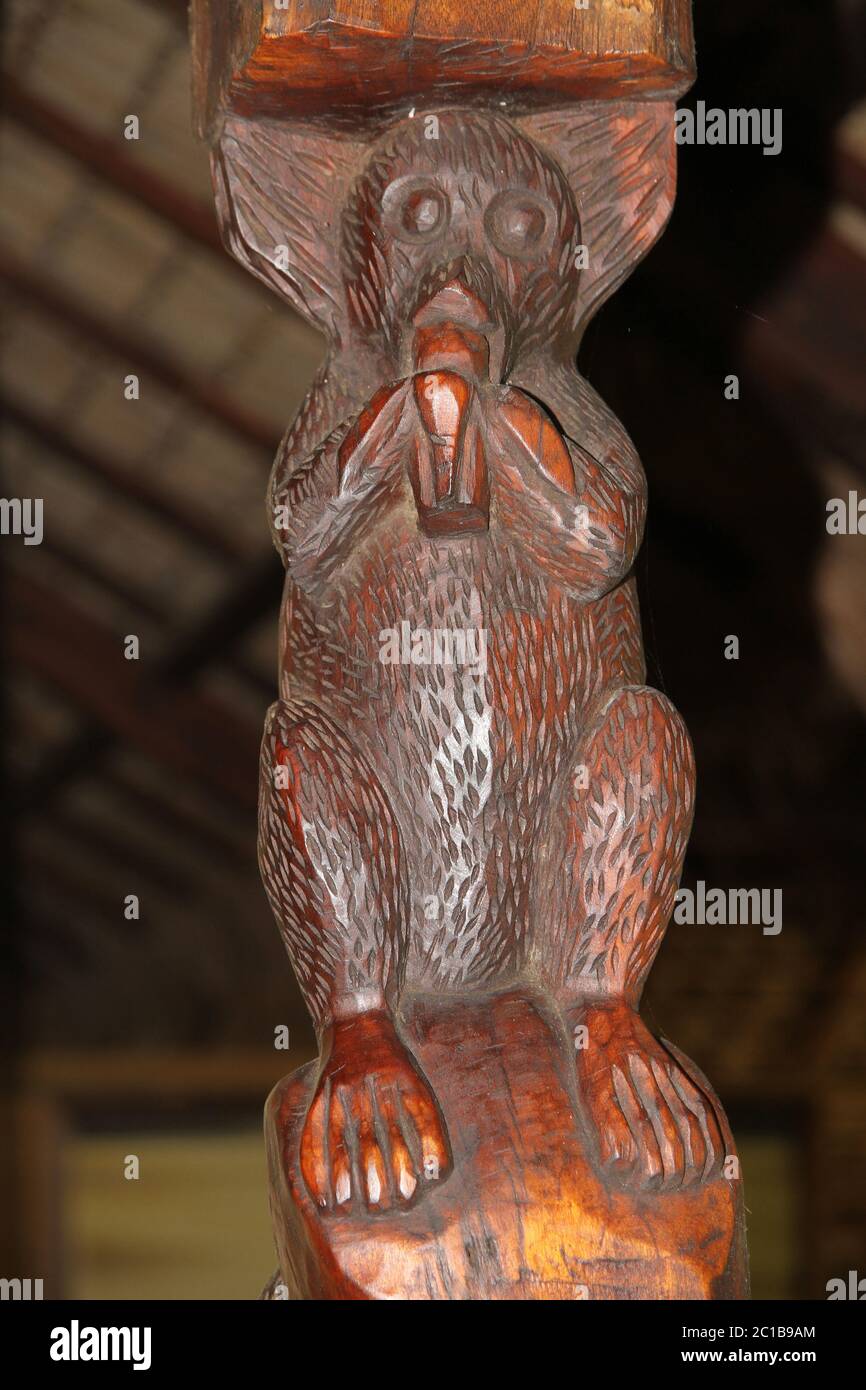 Wooden sculpture of lemur, 293 On Komba Guest House, Ampangorinana ...