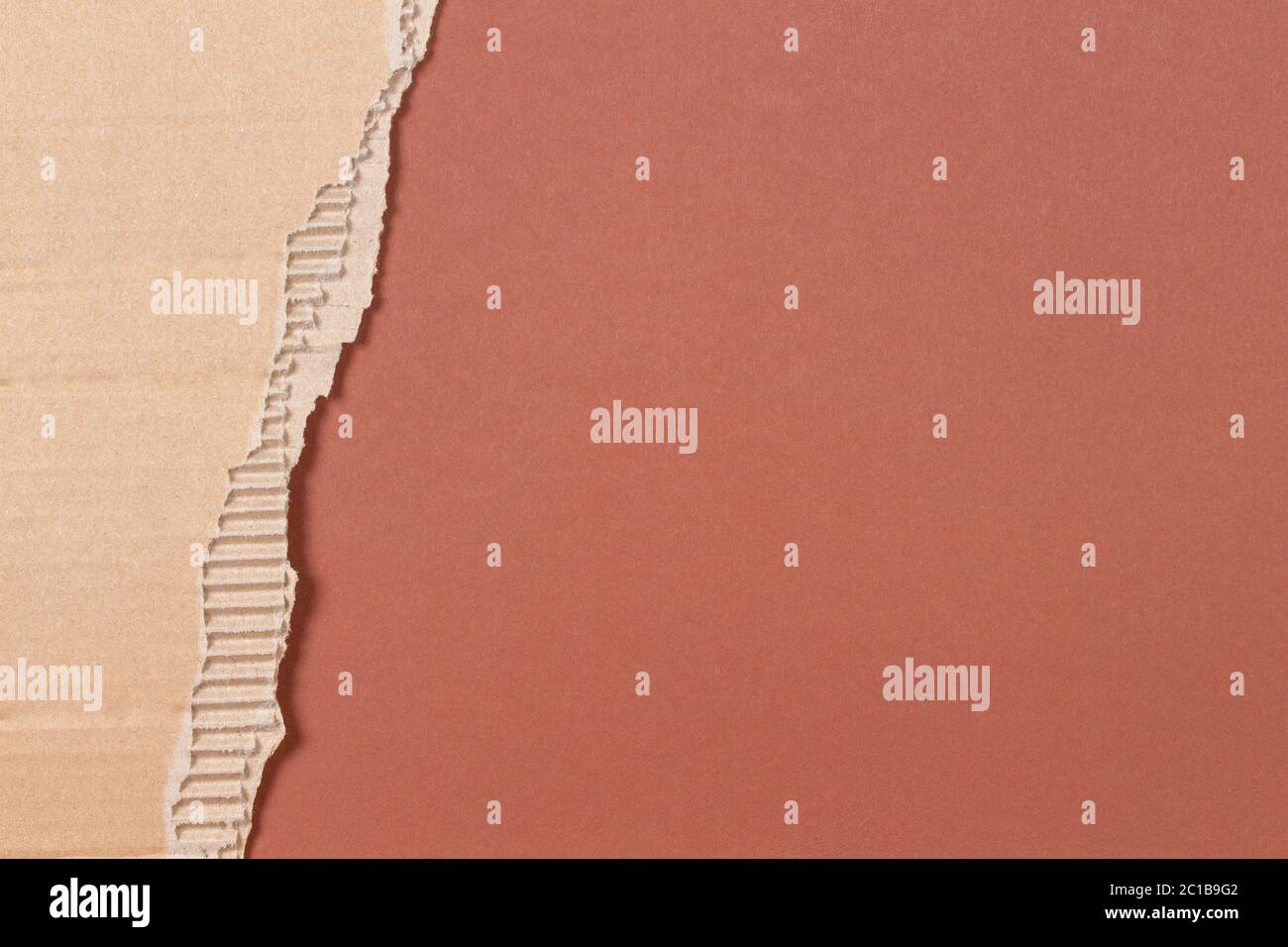 Brown corrugated cardboard ragged edge frame on brown background Stock ...