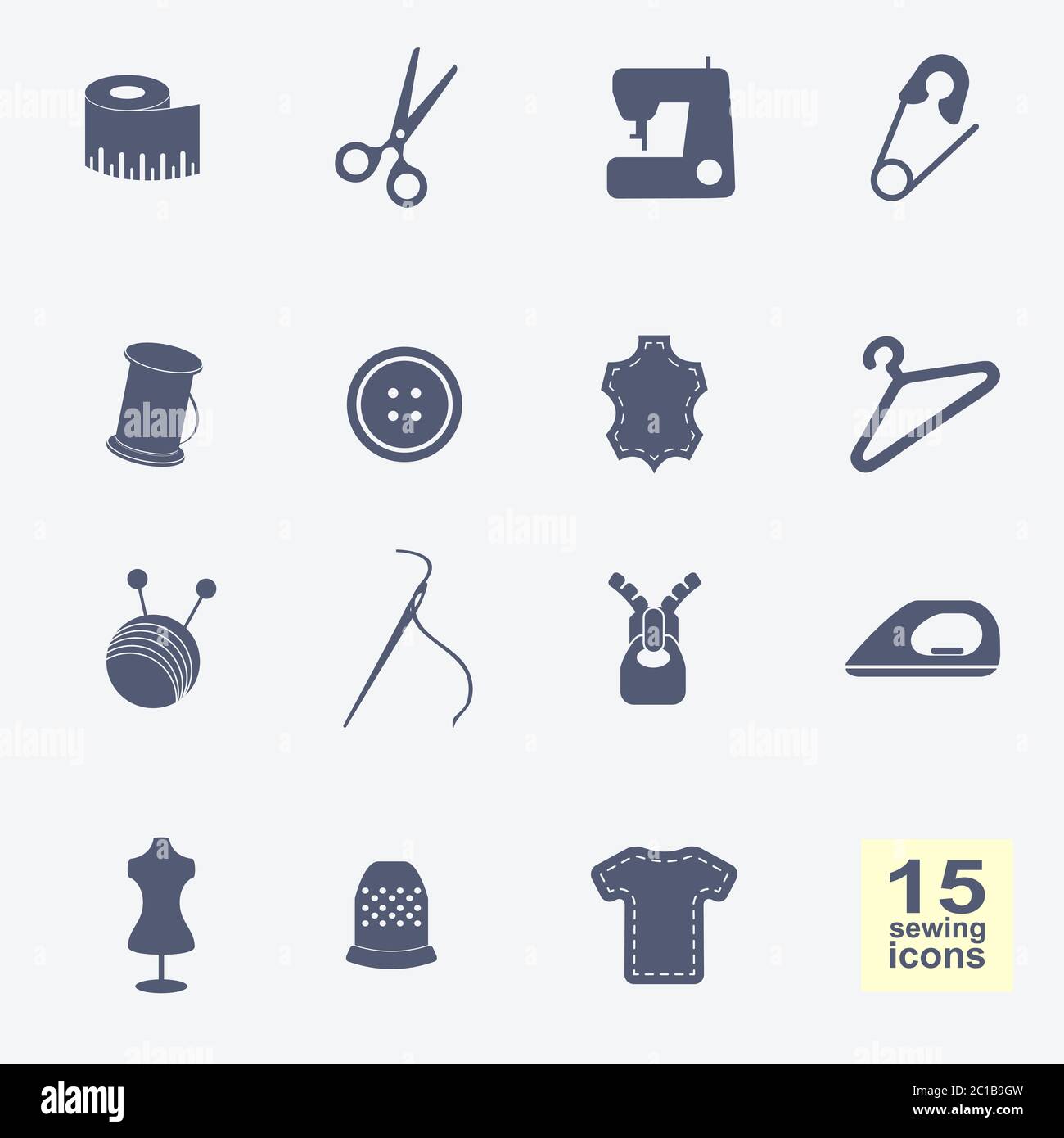 Vector Sewing Equipment And Needlework Icons Set Stock Vector Image