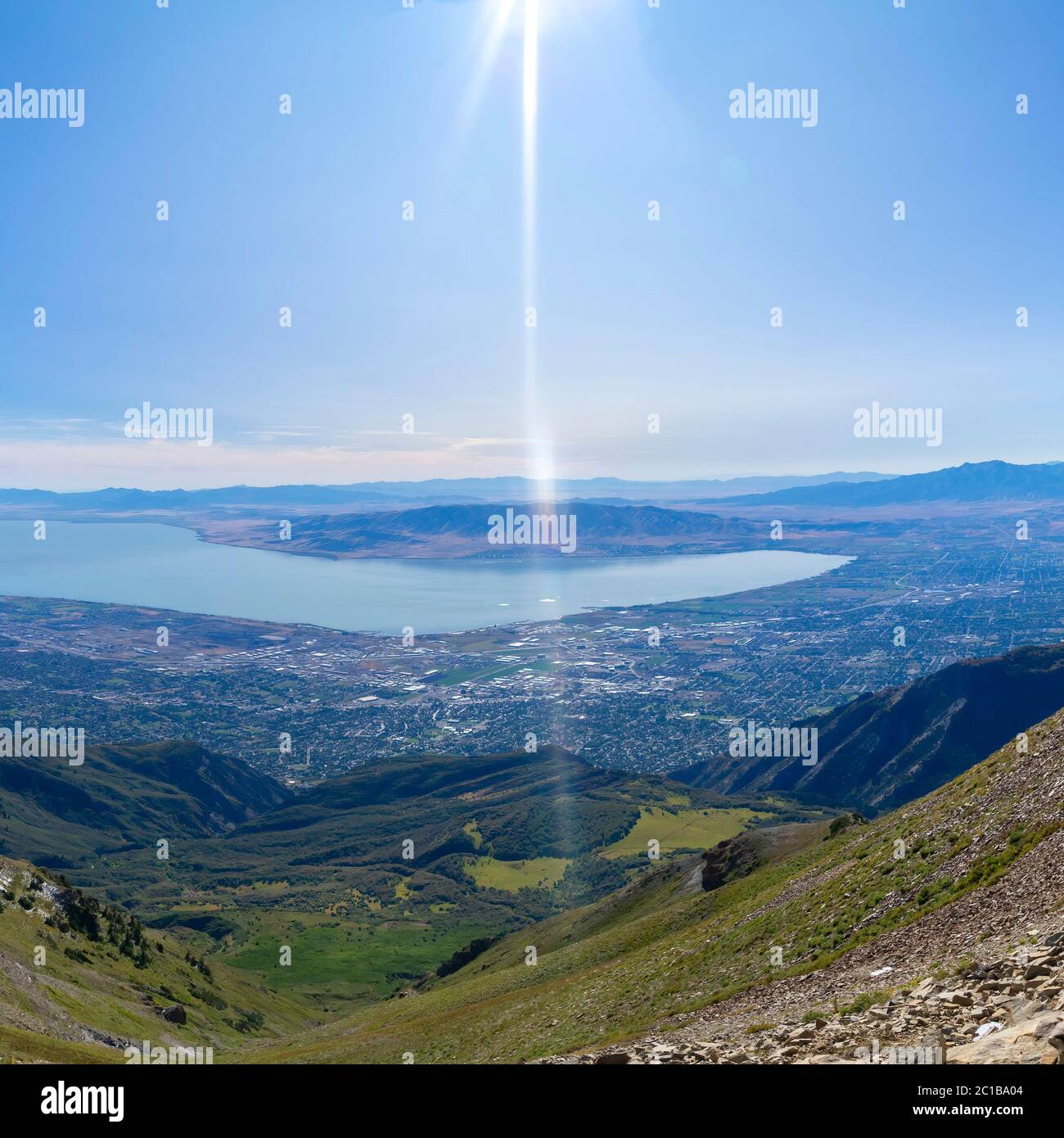 Square View from the summit of Mount Timpanogos, Utah Stock Photo - Alamy
